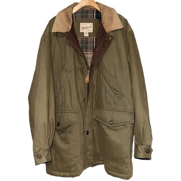 Woolrich | Jackets & Coats | Woolrich L Earth Army Green Flannel Lined ...